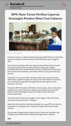 BPK Akan Turun Periksa Laporan Keuangan Pemkot Bima Usai Lebaran | BPK ... BPK Akan Turun Periksa Laporan Keuangan Pemkot Bima Usai Lebaran | BPK ...